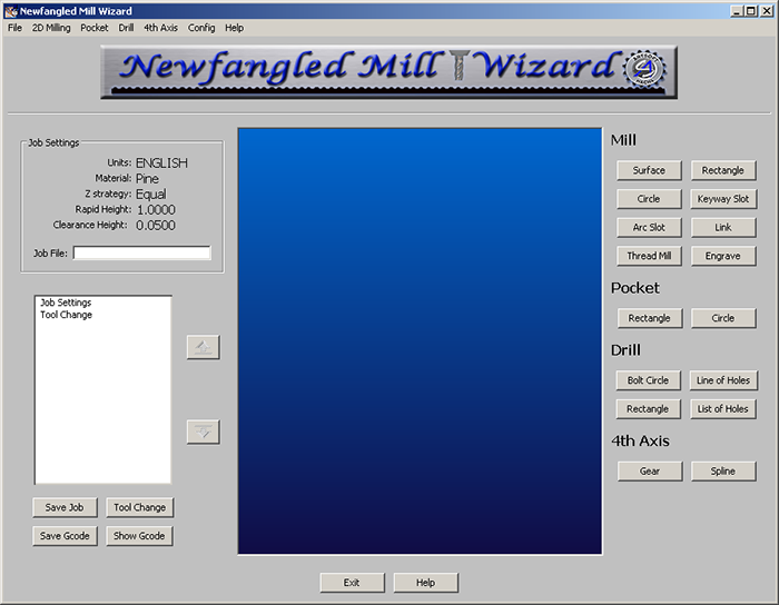 Mach Mill Wizard Main Screen